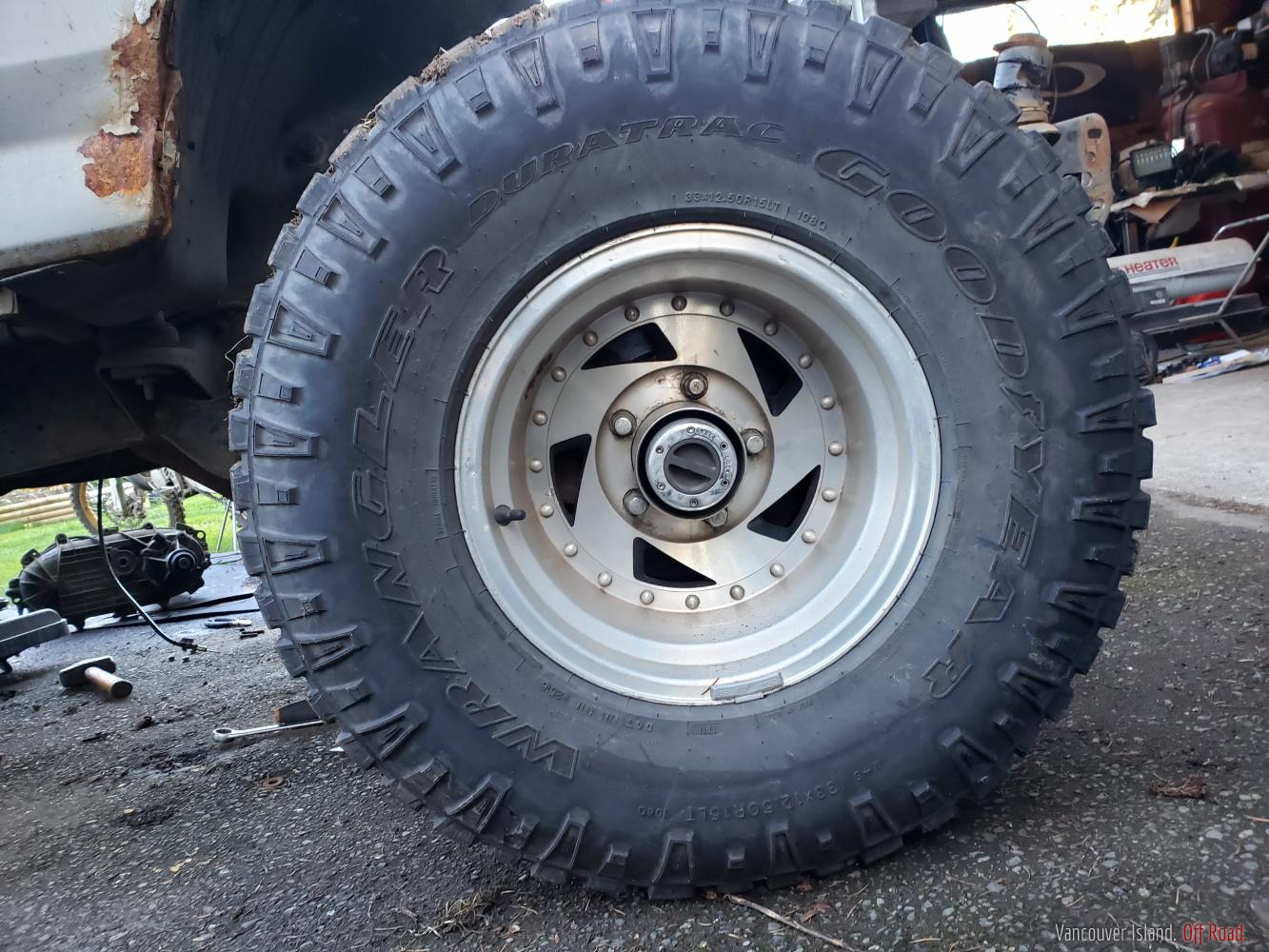 33x12.5/R15 Goodyear Duratracs on 5x5.5 bolt pattern rims | Vancouver ...